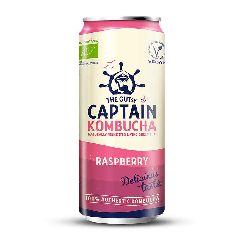 GUTsy Captain Kombucha Framboesa Lata 20x250mL – The GUTsy Captain Portugal